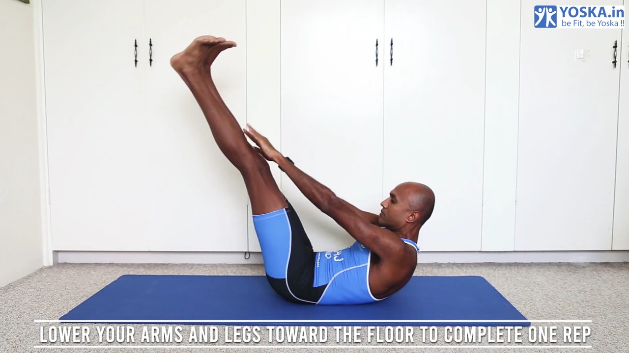 V-Ups - Home workout - YouTube