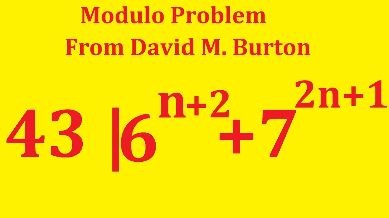 A Simple Modulo Problem from David M. Burton || #Mathematics || #Number ...