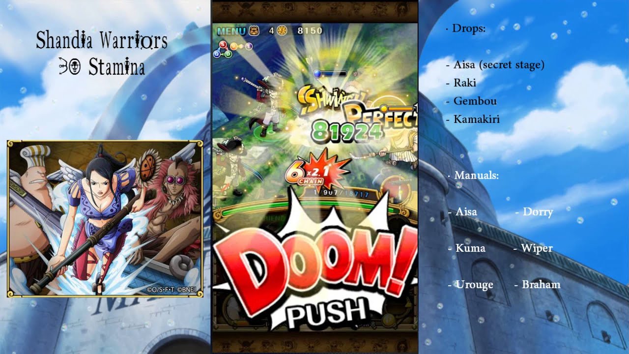 One Piece Treasure Cruise l Shandia Warriors 30 stamina - YouTube