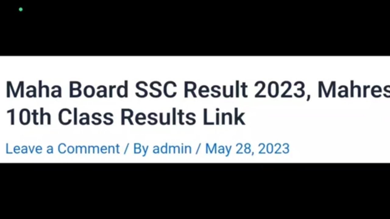 10th SSC Result Maharashtra State Board Class 10 Result - YouTube