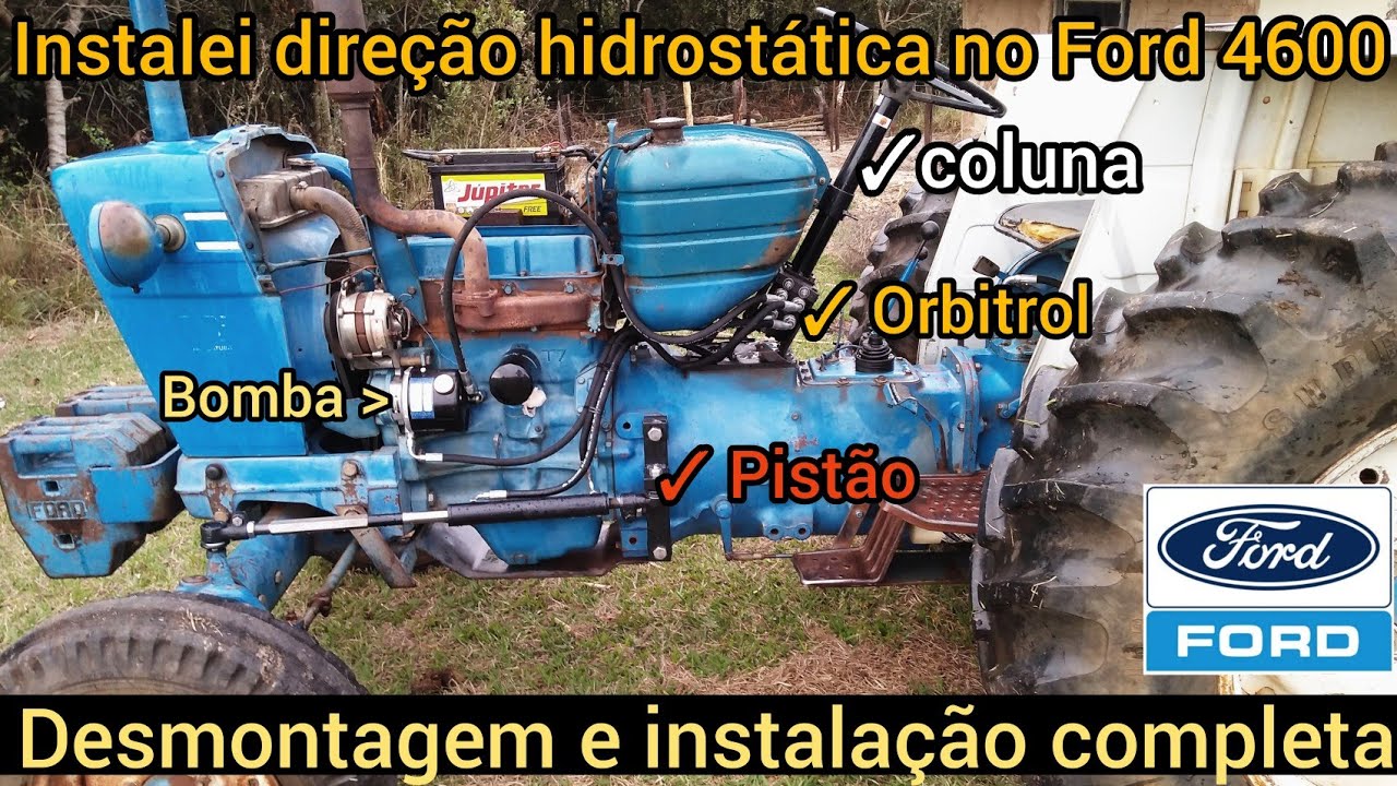 Como instalar um kit de direção hidrostática no trator Ford 4600 ...