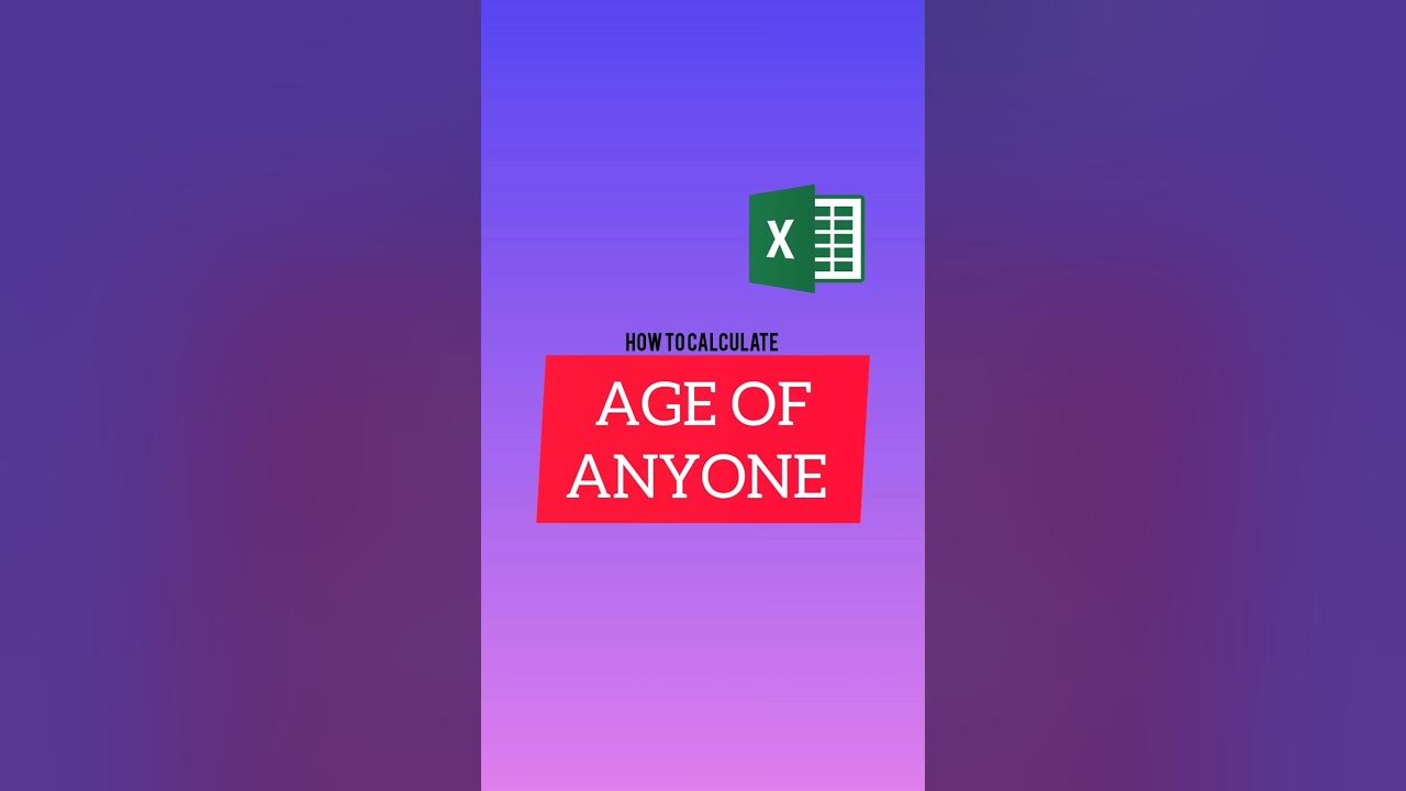 How to calculate age of anyone..#excel #exceltricks #exceltips - YouTube
