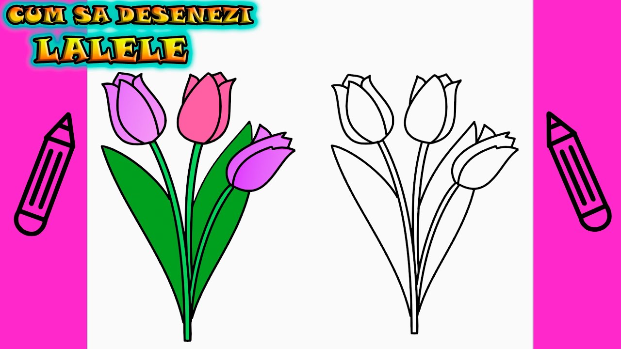 MARTISOR | Cum Sa Desenezi UN BUCHET DE LALELE | Deseneaza Singur ...