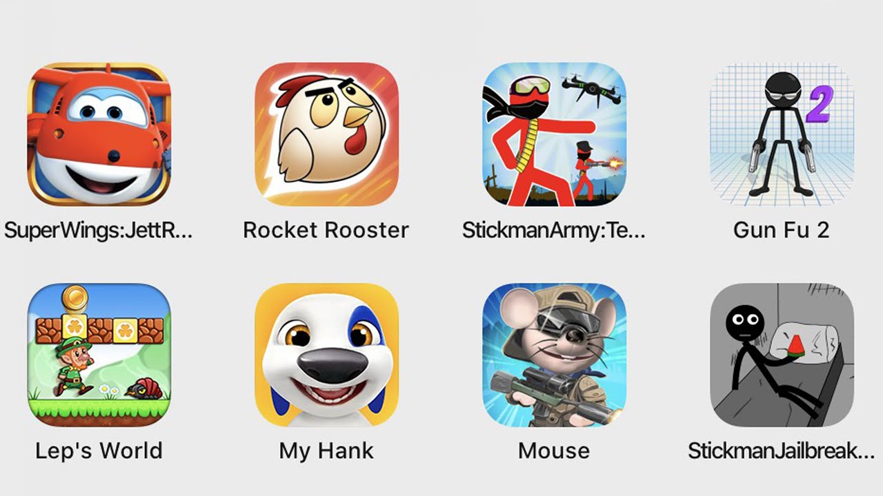 Super Wings, Rocket Rooster, Stickman Army, Gun Fu 2, Lep's World, My ...