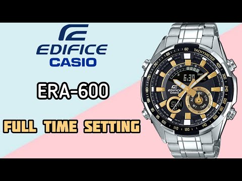 How to Setting Time Casio Edifice ERA-600 Analog Digital Watch, Caliber 5499