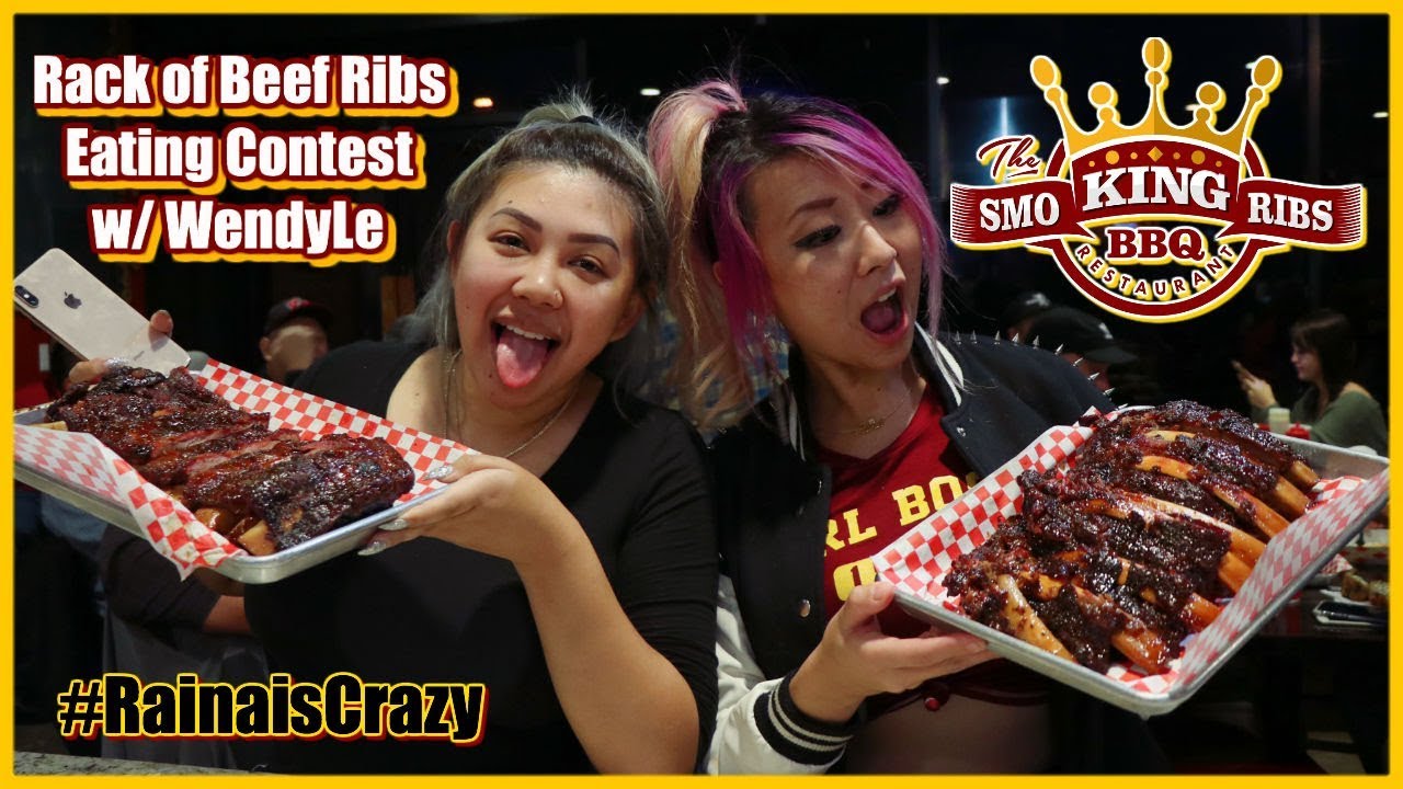 Rack of Beef Ribs Eating Contest (Not that serious lol) w/ WendyLe ...