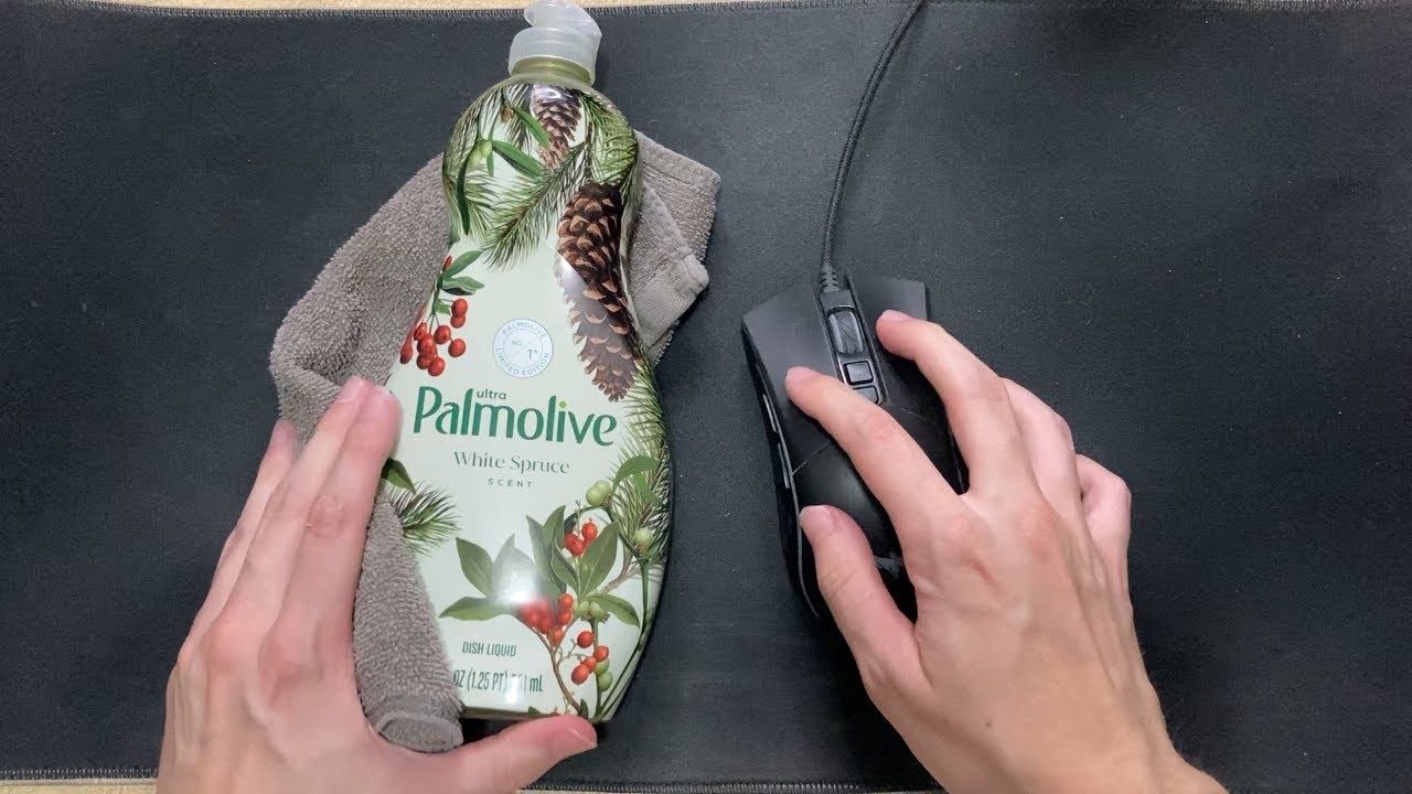 ASMR Cleaning a Mouse Pad! Soapy Water, Scrubbing Sounds and Clicky ...