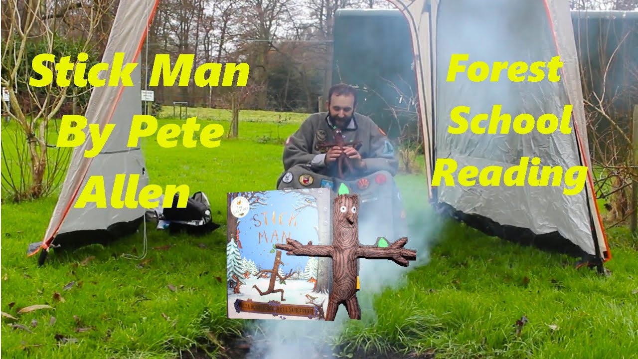 Reading Stick Man in a Forest Schools Scouts Camp Fire Environment ...