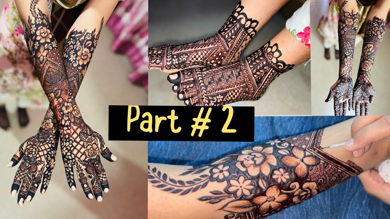 Part # 2- Step by step Mehndi Tutorial || Part#2 bridal mehndi design ...