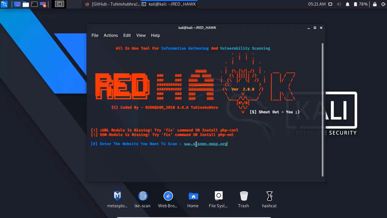 Red Hawk tool in Kali Linux || Ethical Hacking || Tech Cookie - YouTube