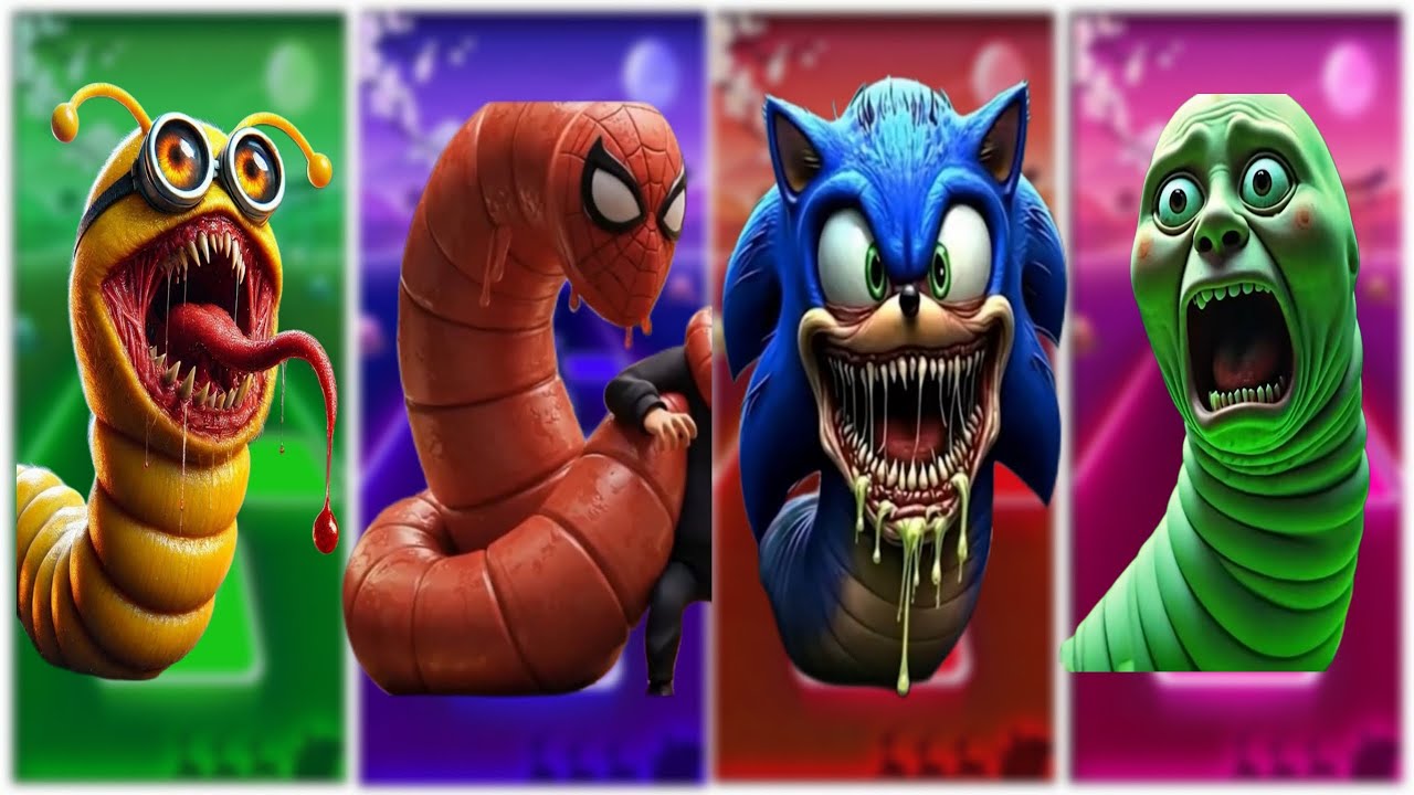 Minion Cyber Worm 🆚 Spider Worm 🆚 Sonic Head Worm 🆚 Train Head Eater ...