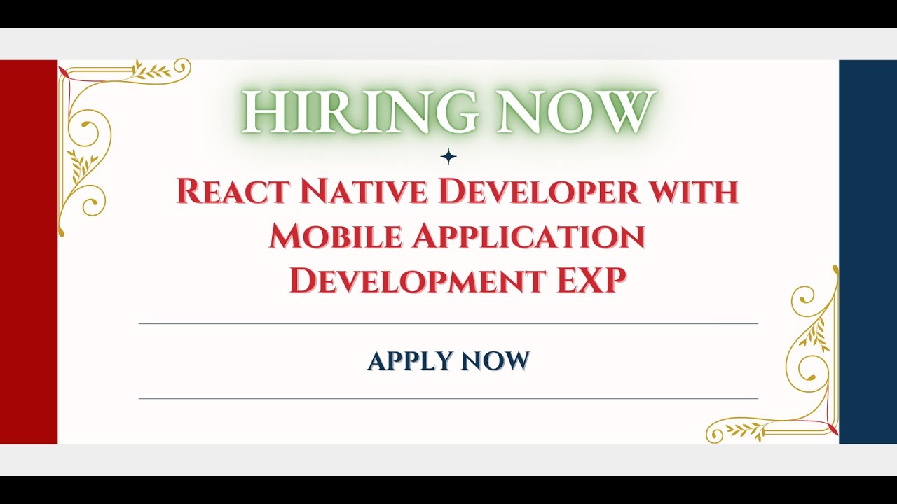 React Native Developer | Mobile Application Developer | React Native Developer Jobs - YouTube