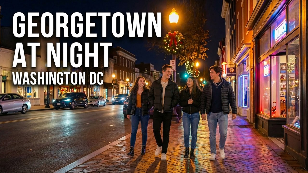 🇺🇸 Most Beautiful Night Walk in DC | Georgetown Glowing #WashingtonDC # ...
