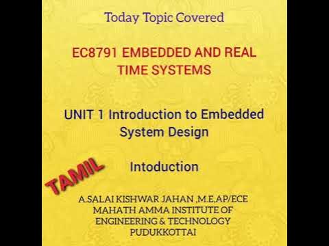 EC8791 EMBEDDED AND REAL TIME SYSTEMS - YouTube