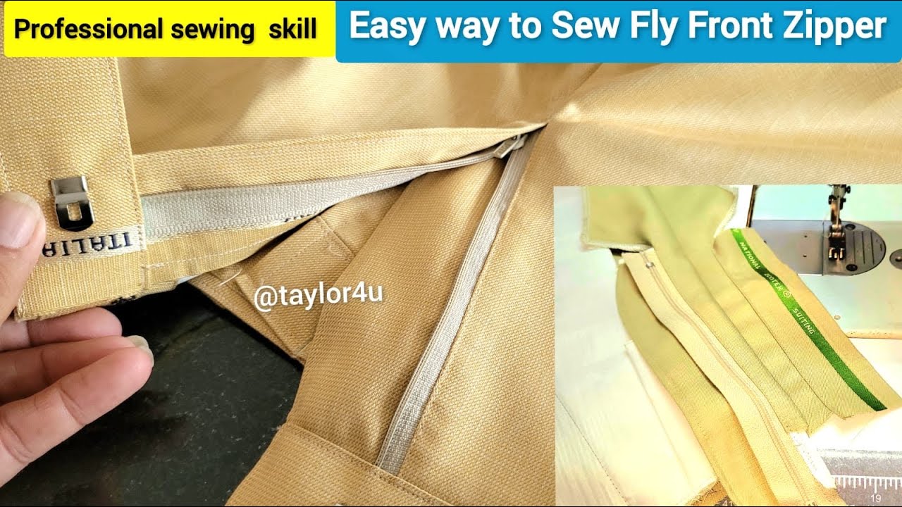 How to Sew a Professional Fly Front Zipper | For new sewing learner ...