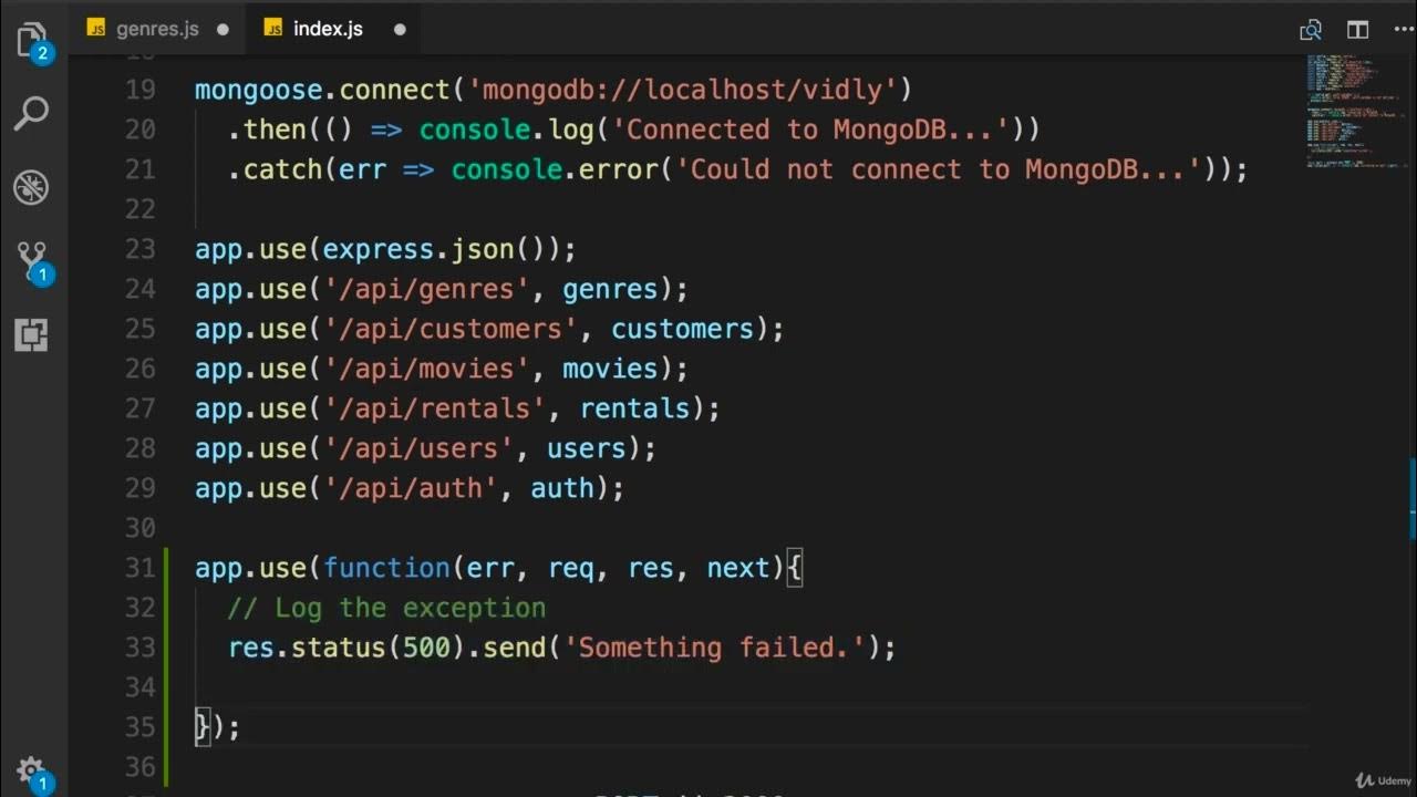 Node.js #135 - Express Error Middleware [By Mosh Hamedani] - YouTube