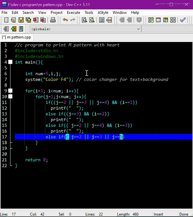 print Ⓜ pattern with ♥ #virl #virlshortsvideo #coding #codinglife - YouTube