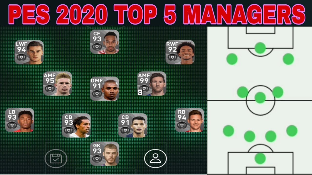 PES 2020 TOP 5 MANAGERS DETAILS 💯 - YouTube