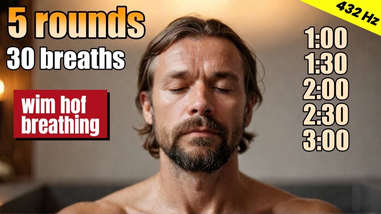5 rounds 30 breaths of Wim Hof Breathing - Breath Retention 1 to 3 ...