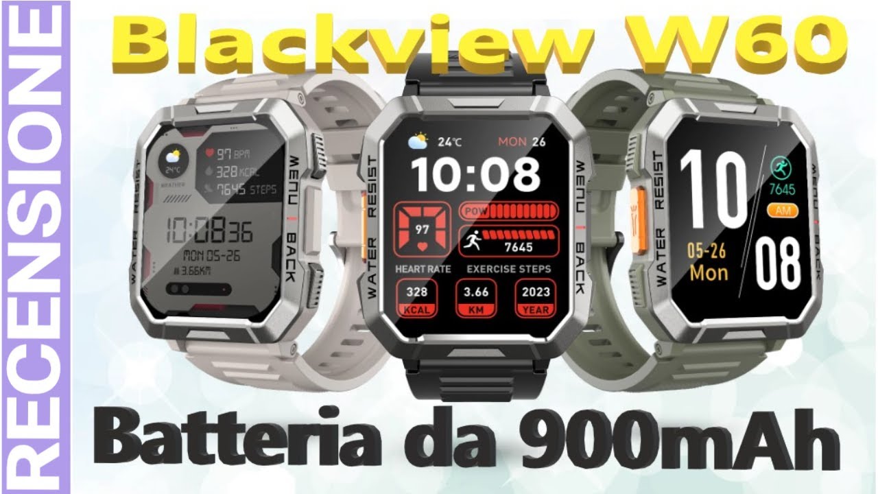 Blackview W60 Smartwatch 2.0 ''HD Display TFT robusto con illuminazione ...