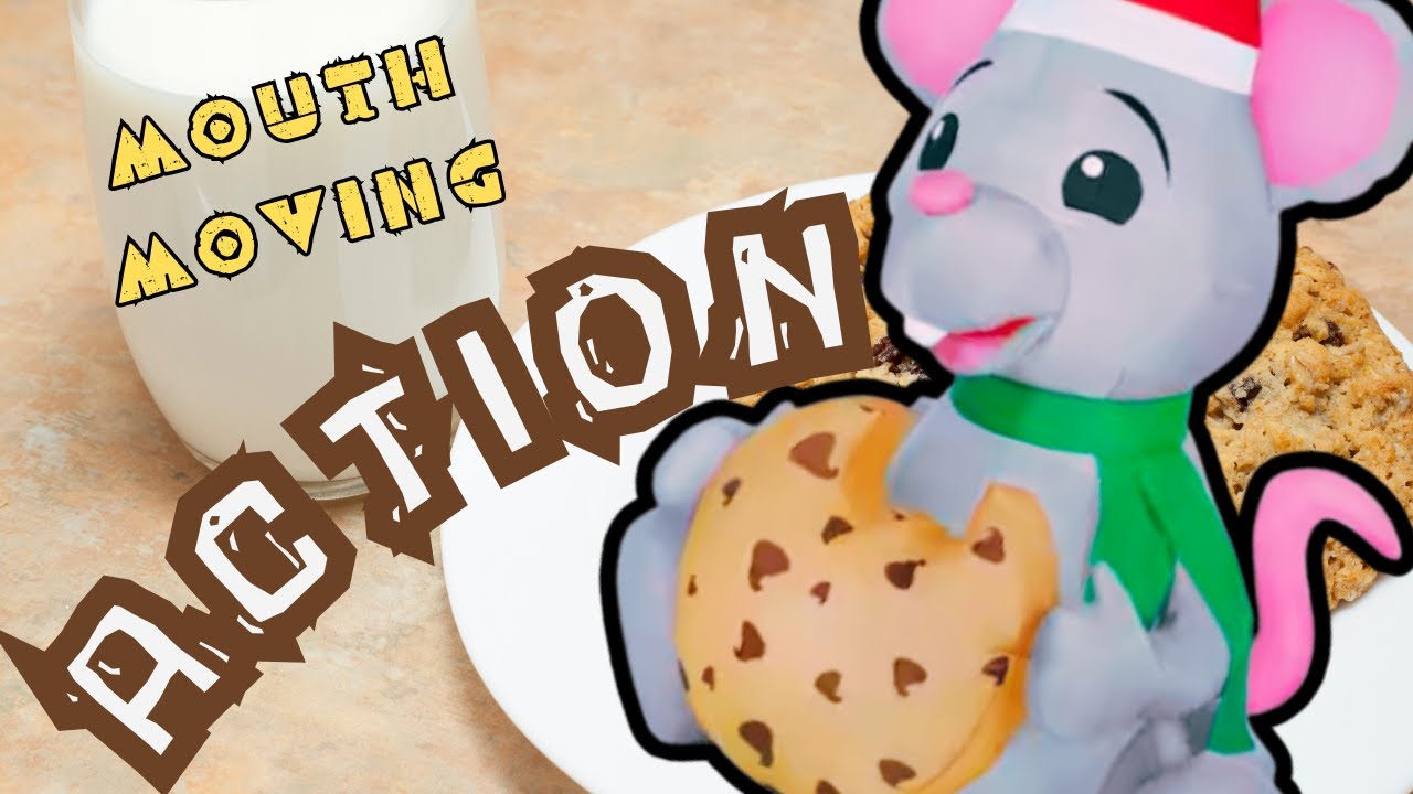 2024 Gemmy Animated Airblown Inflatable Home Depot 6.5ft Christmas Mouse Eating Cookie - YouTube