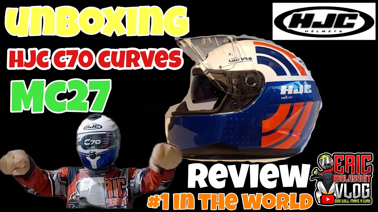 HJC C70 CURVES MC27 HELMET REVIEW AND UNBOXING - YouTube