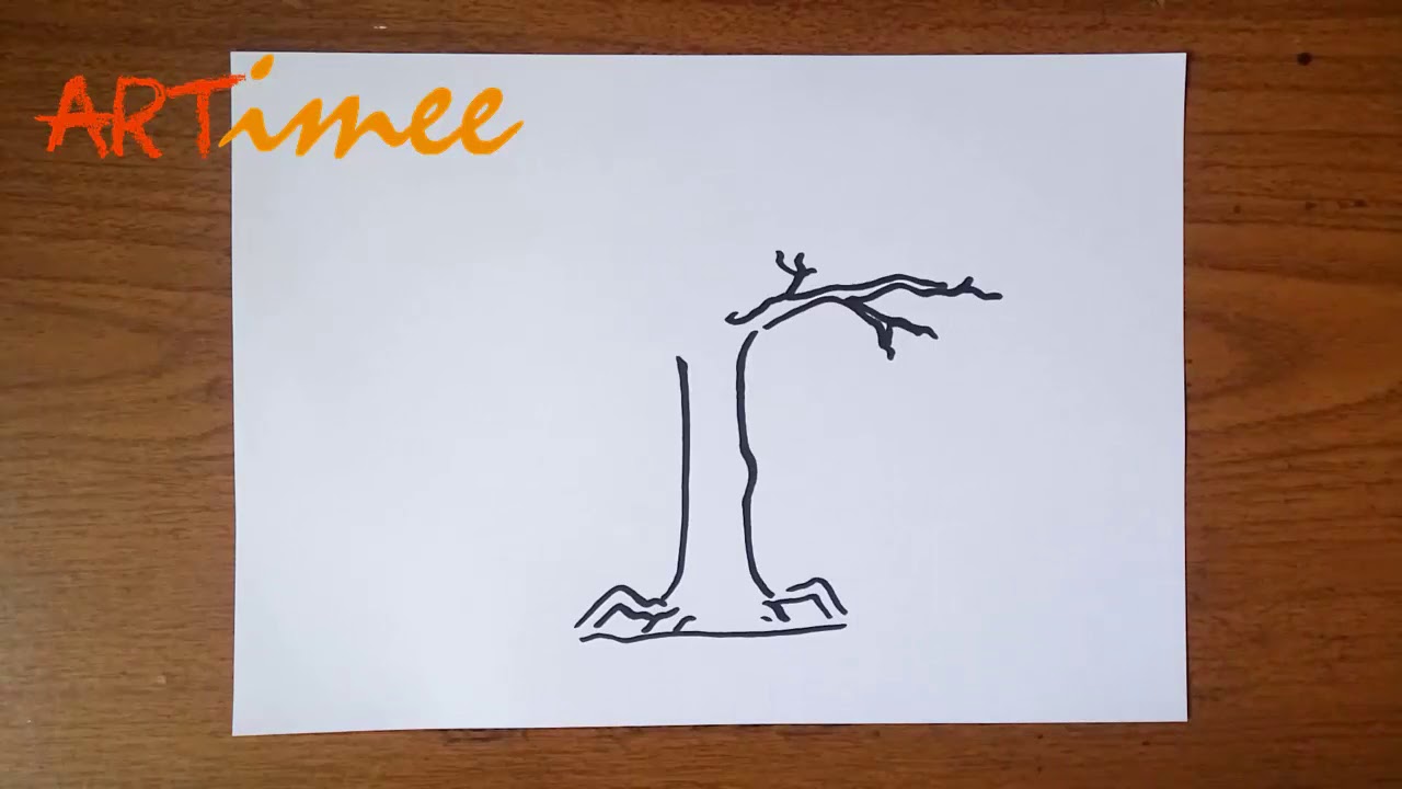 How to Draw a Tree Without Leaves - YouTube