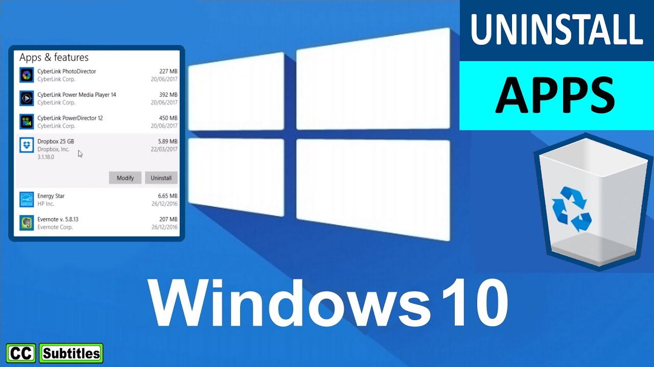 Windows 10 How to Uninstall Apps and save Space in Windows 10 - YouTube