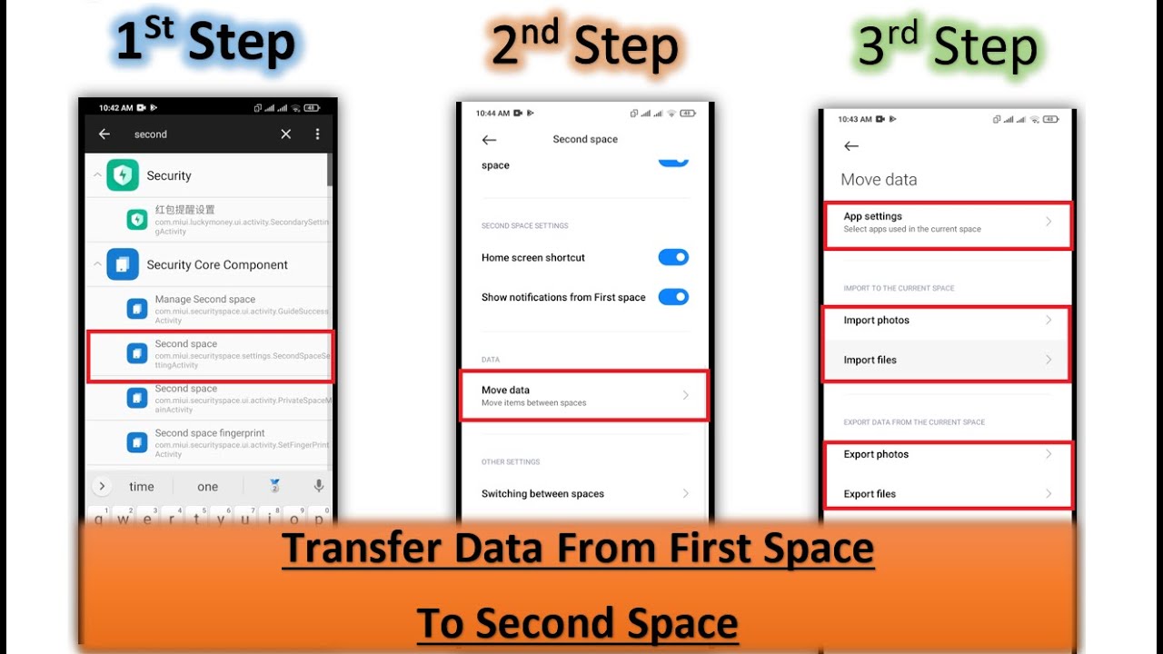 How To Move Data From First Space To Second Space | MIUI 12 - YouTube