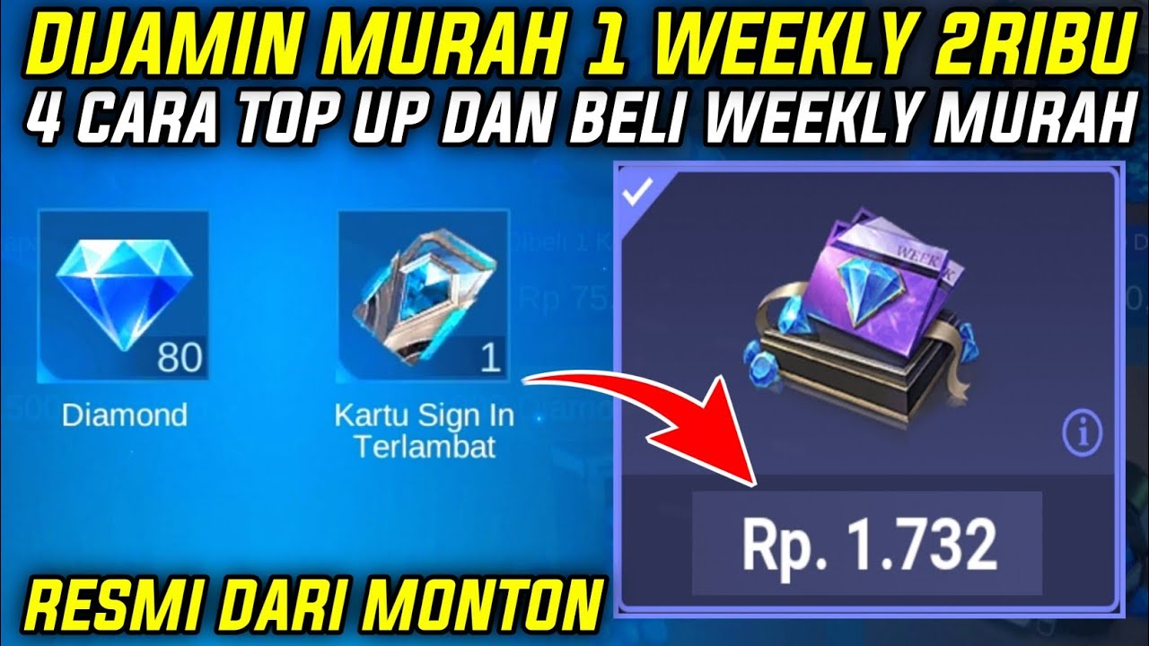 DIJAMIN MURAH - BELI 1 WEEKLY DIAMOND 2RIBU ! 4 CARA TOP UP DAN BELI ...