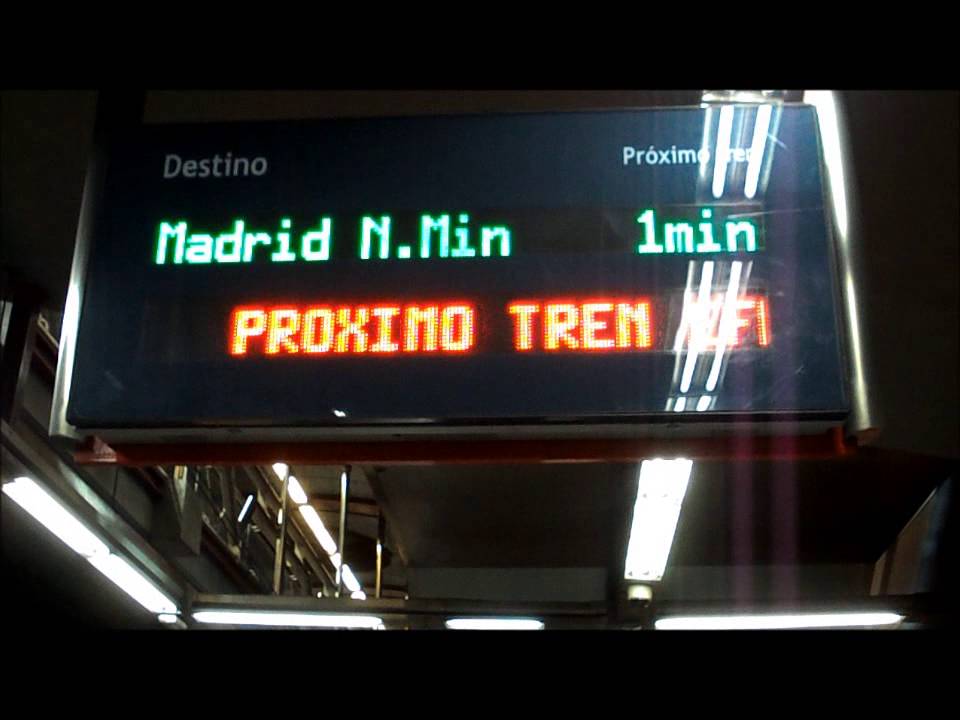 Renfe Cercanias - Panel indicando un tren con destino Madrid Nuevos ...