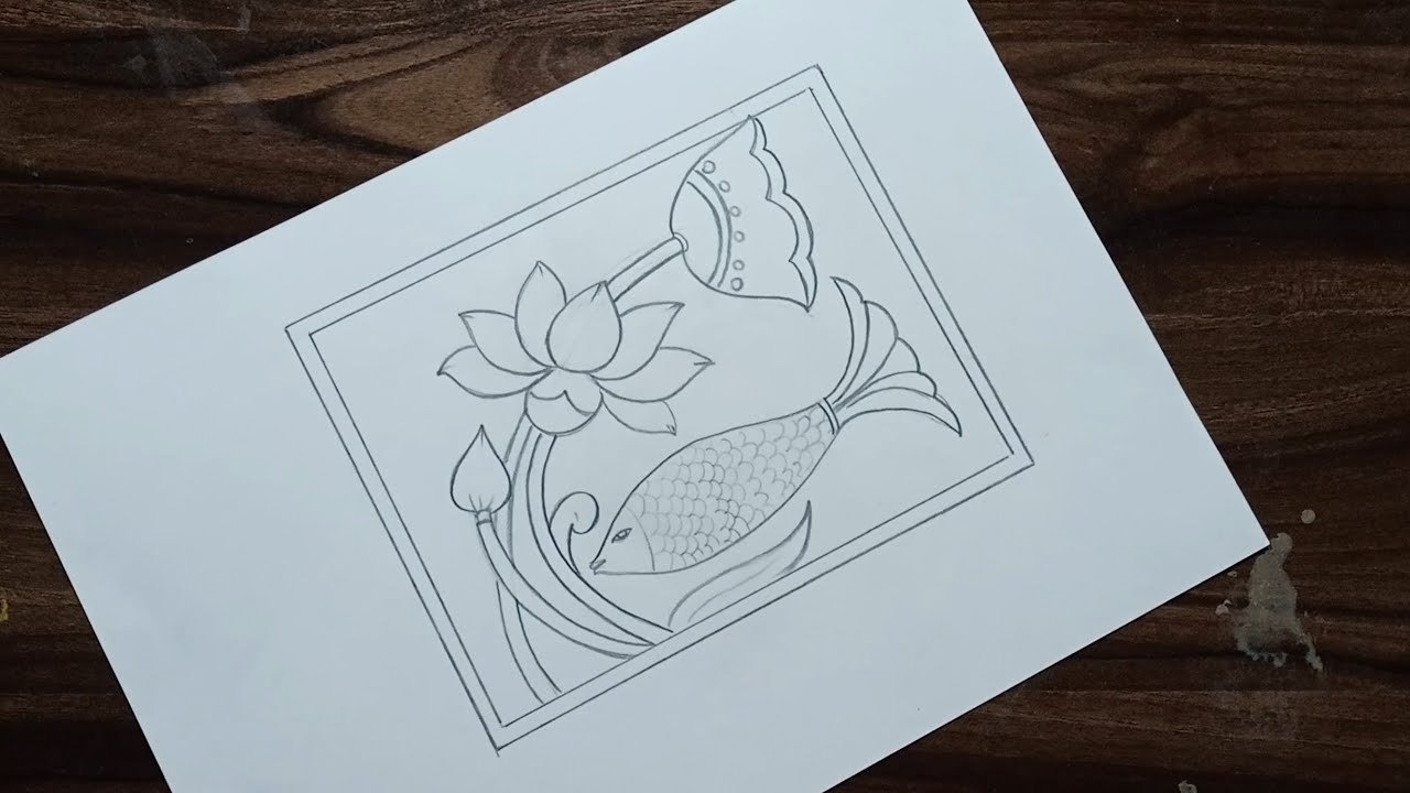 Alekhan || how to draw Lotus aalekhan drawing in circle - YouTube