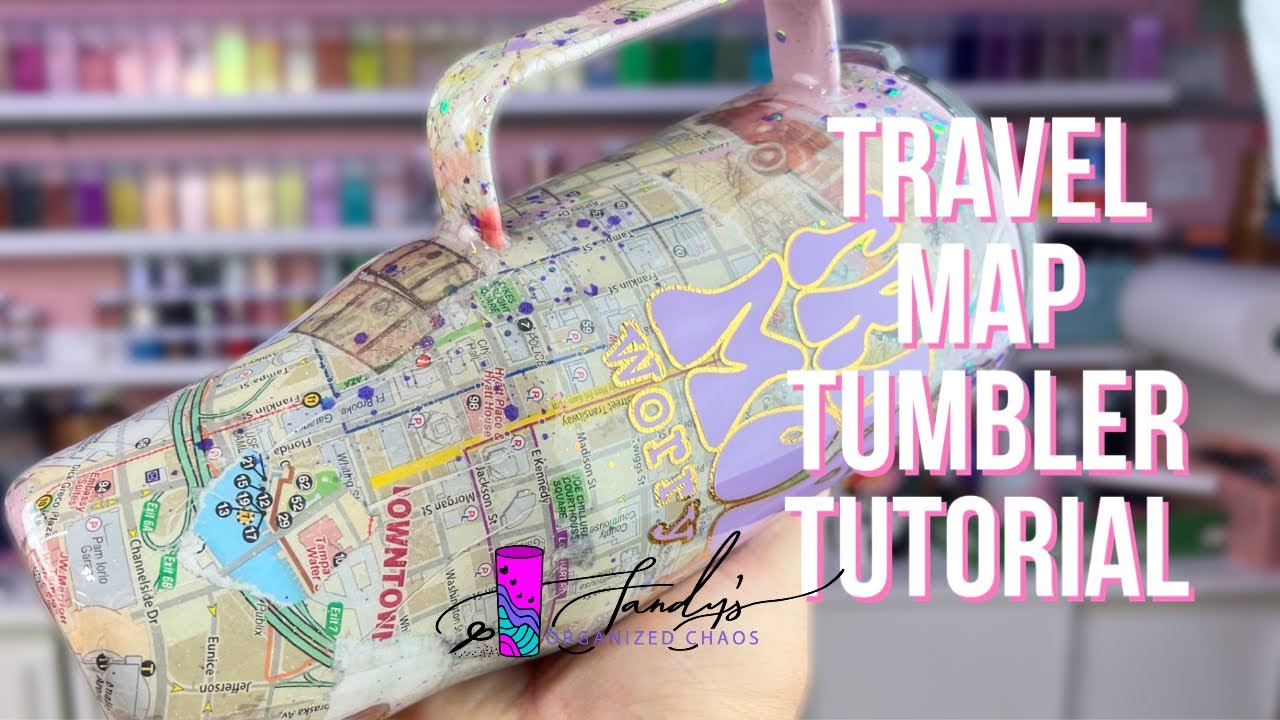 Decoupage Paper Map Travel Tumbler Tutorial | Super Easy - YouTube