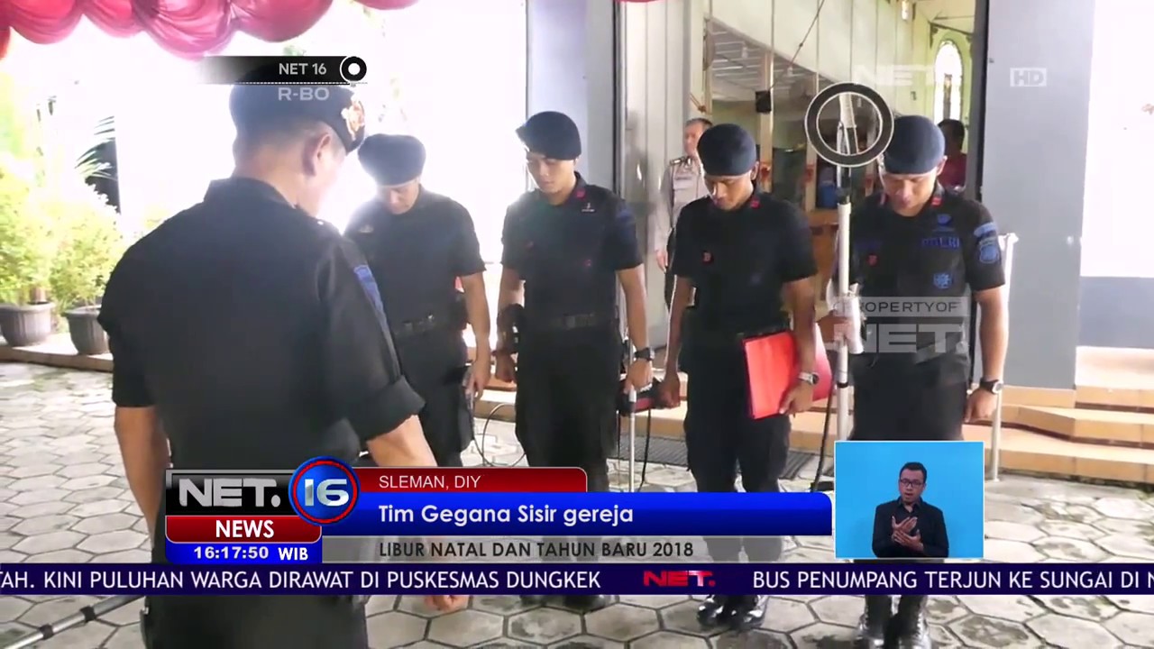 Tim Gegana Di Sleman Sisir Gereja Menjelang Natal - NET 16 - YouTube