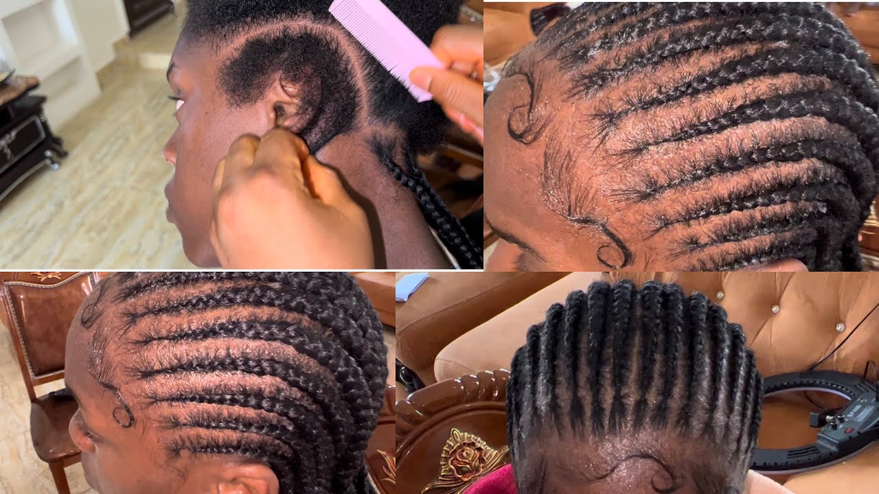 HOW TO DO CORNROWS ON SHORT 4C HAIR USING EXTENSIONS - YouTube