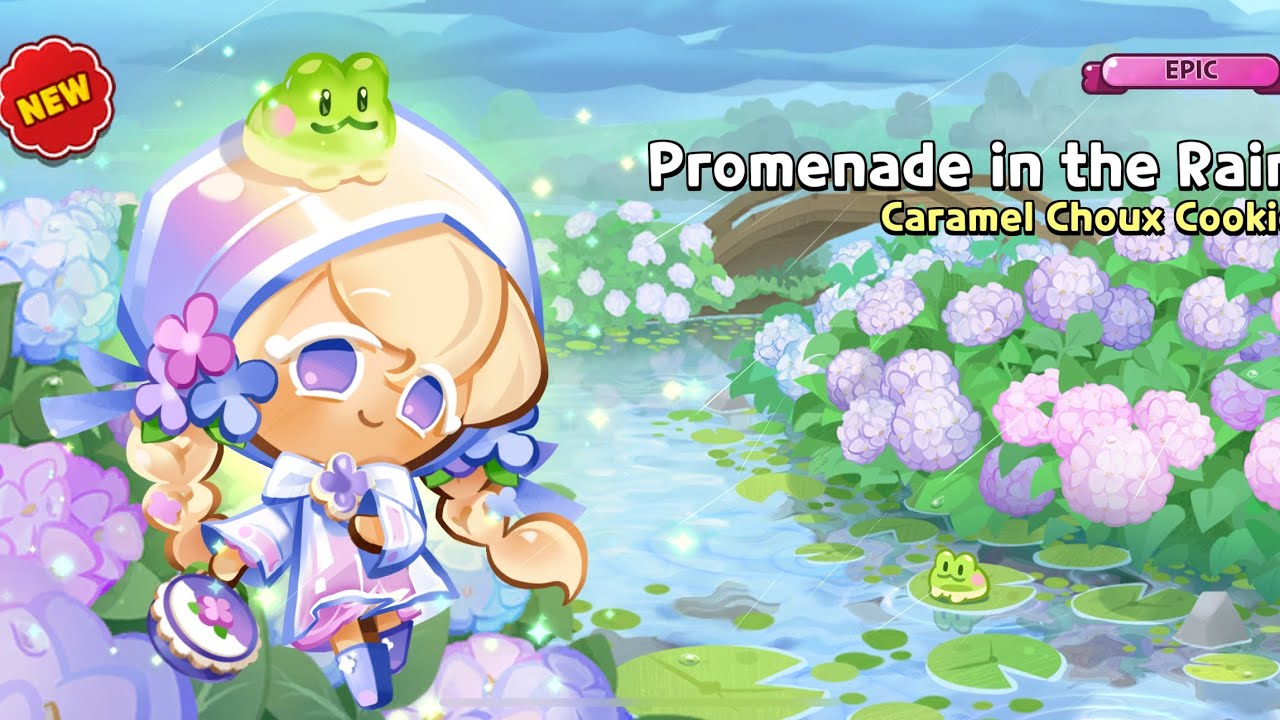crk Caramel Choux Cookie Promenade in the Rain costume gacha animation ...