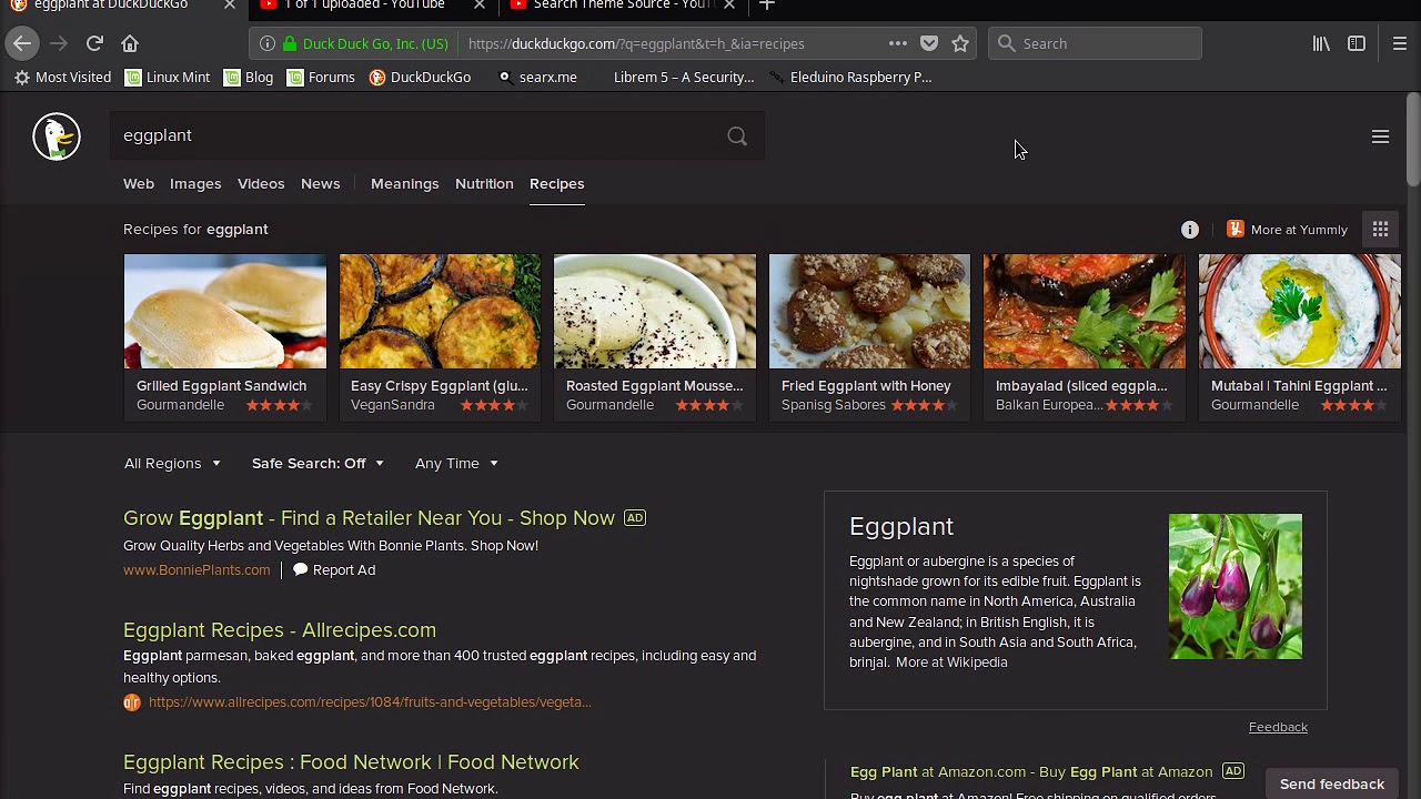 Preconfigured DuckDuckGo Theme / Homepage "Eggplant" Theme #20 - YouTube