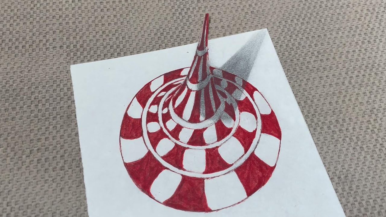 Amazing 3D Drawing - Spinning Tower Optical Illusion - YouTube