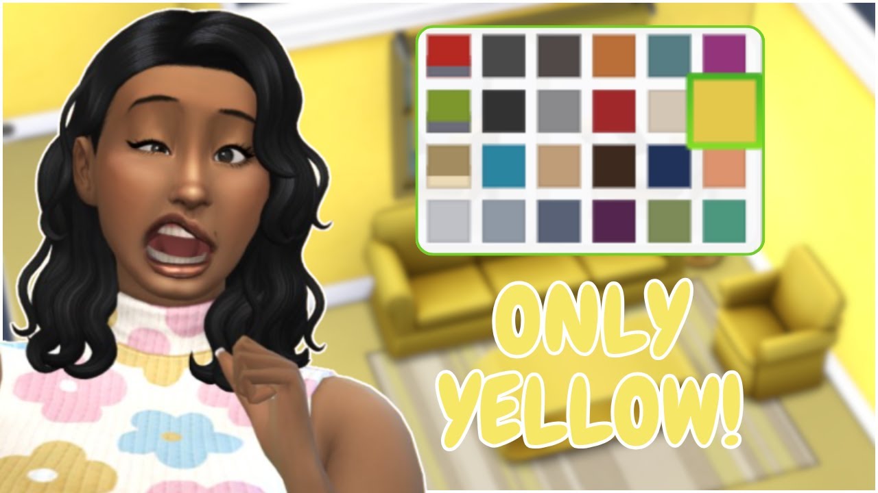 building a BRIGHT YELLOW home in The Sims 4 - YouTube