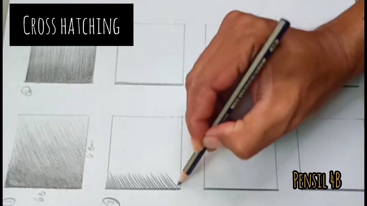 Tutorial 8 Teknik Arsir menggunakan pensil (Teknik 3 : Cross Hatching ...