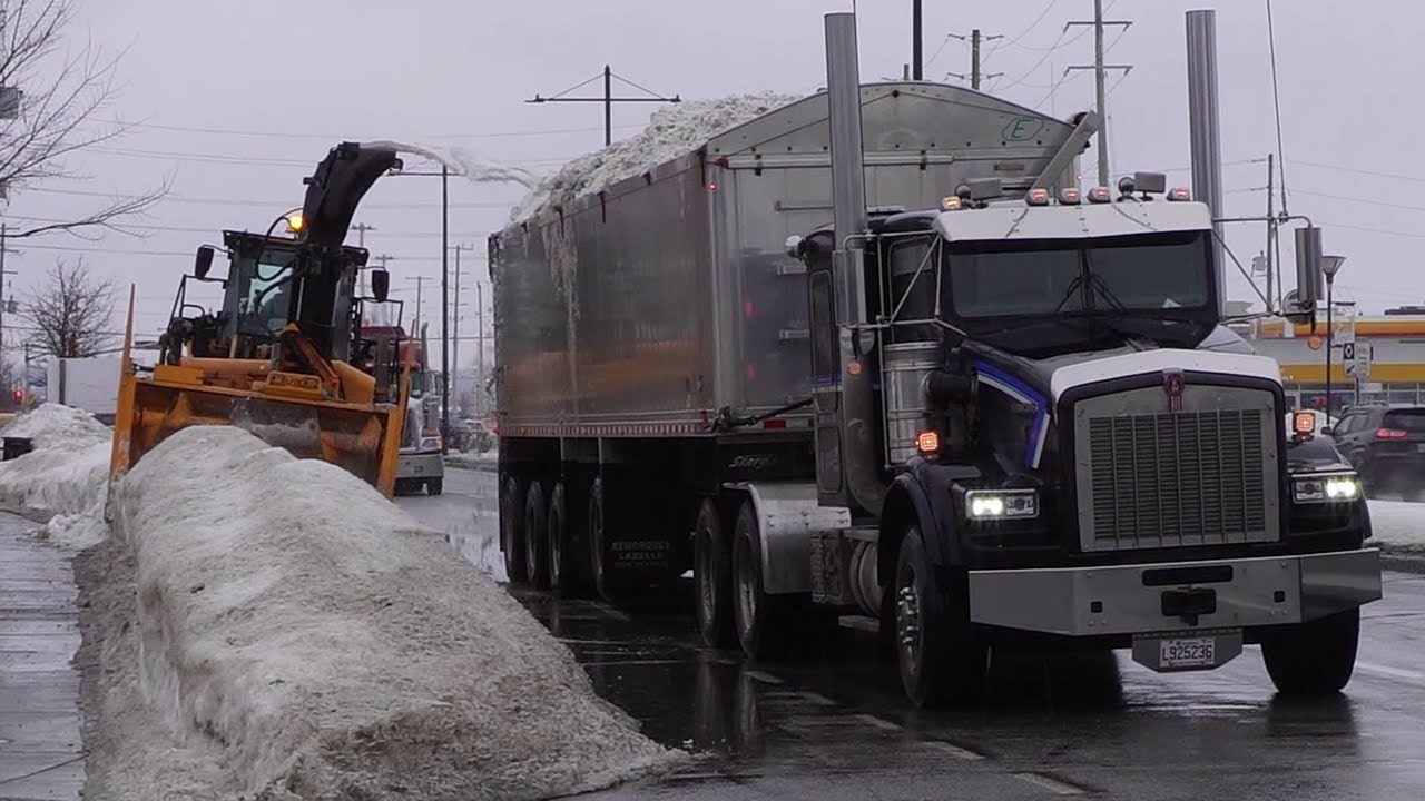 BIG Rig Snow Removal Operation; Cat Loader, John Deere Grader, Larue ...