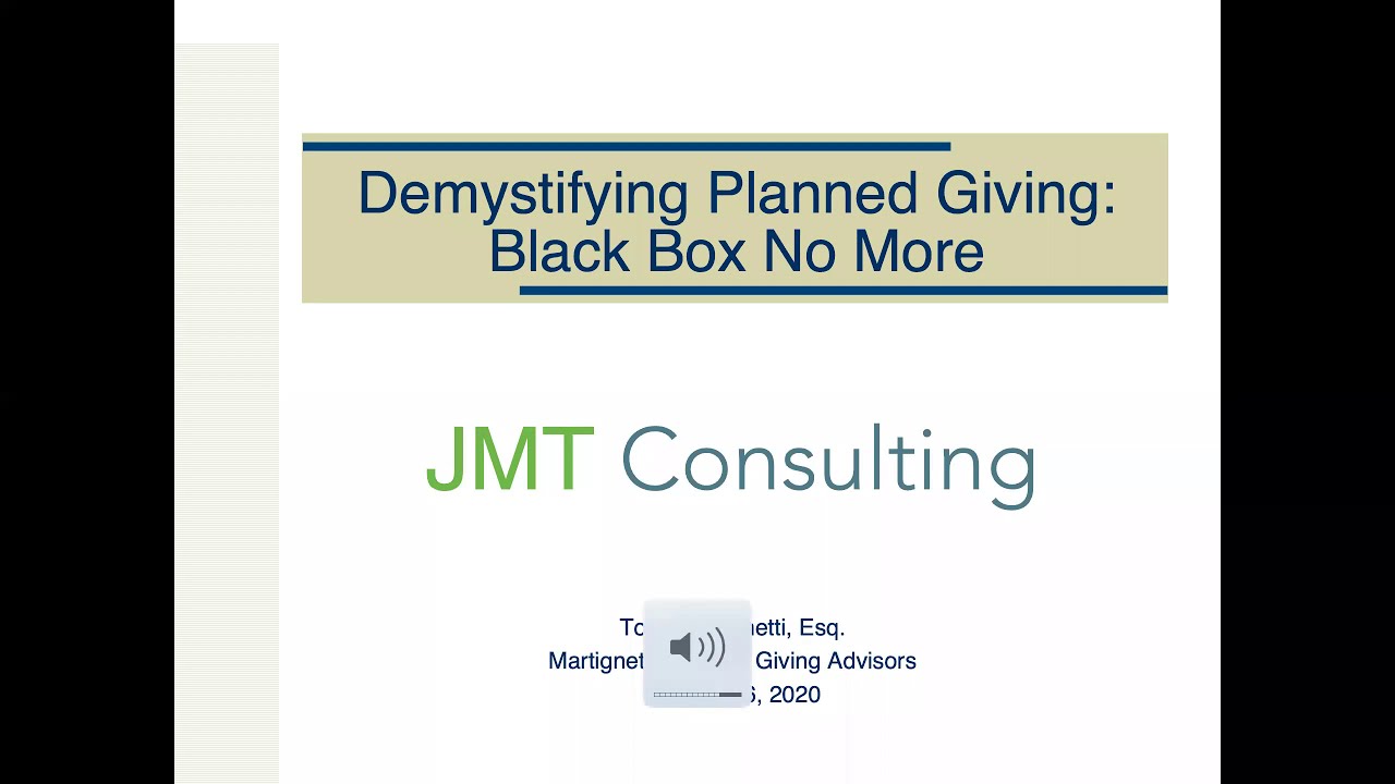 Demystifying Planned Giving: Black Box No More - YouTube