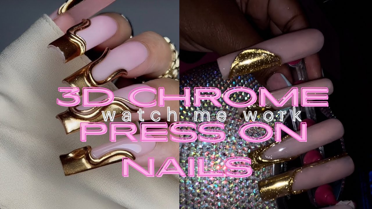 3D Chrome Press On Nails Tutorial: Watch me work💅🏽 - YouTube