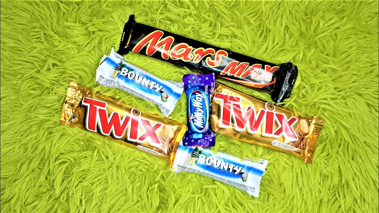 Satisfying ASMR | Colorful Chocolate Candy Mixing | Twix, Bounty, Mars ...