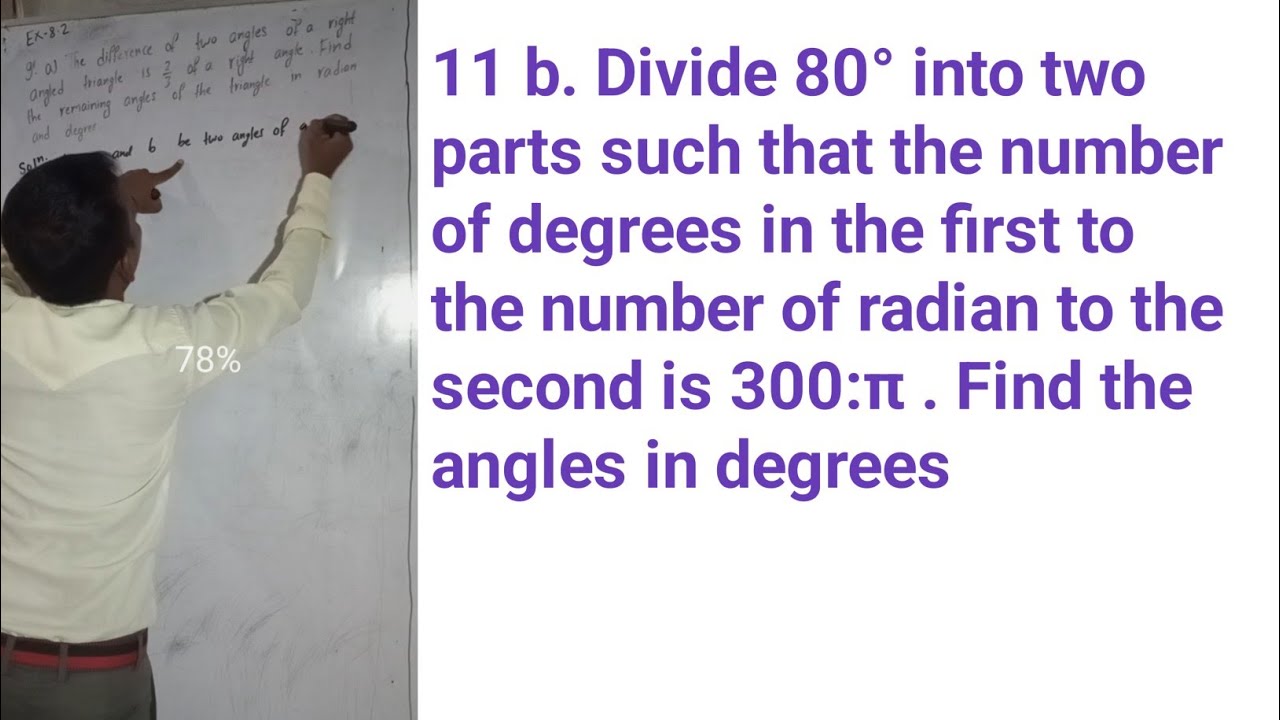 Opt class 9 Ex- 8.2 Q11b) Divide 80° into two parts such that the ...