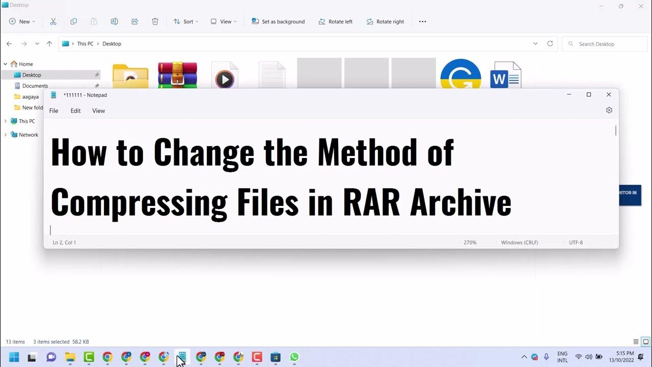 How to Change the Method of Compressing Files in RAR Archive - YouTube