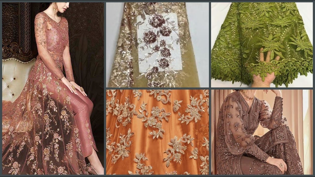 Embroidered Net Fabric designs And dresses designs ideas 2020 - YouTube