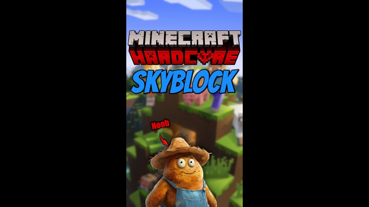 MINECRAFT NOOB VS HARDCORE SKYBLOCK (vertical) | !server for community server info - YouTube