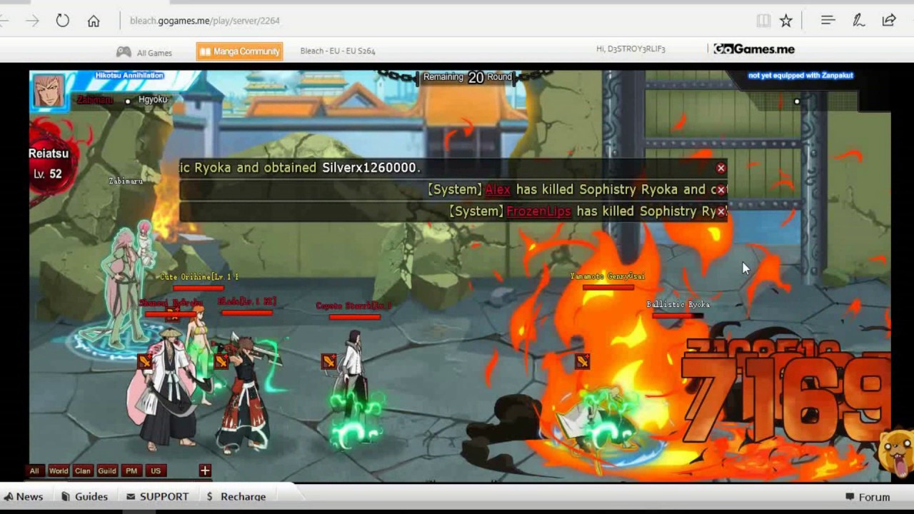 Bleach Online Ryoka Attack!! - YouTube