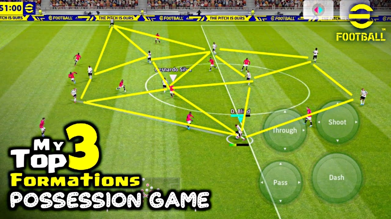 My Top 3 Formations For Possession Game in eFootball 2023 Mobile - YouTube